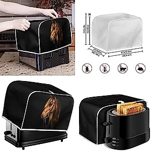 Suobstales Black Sunflower Print Toaster Cover & Blender Cover with Top Handle, Washable Bread Oven Dustproof Covers kitchen Appliance Covers Stand Mixer Case Coffee Maker Juice Cover, M
