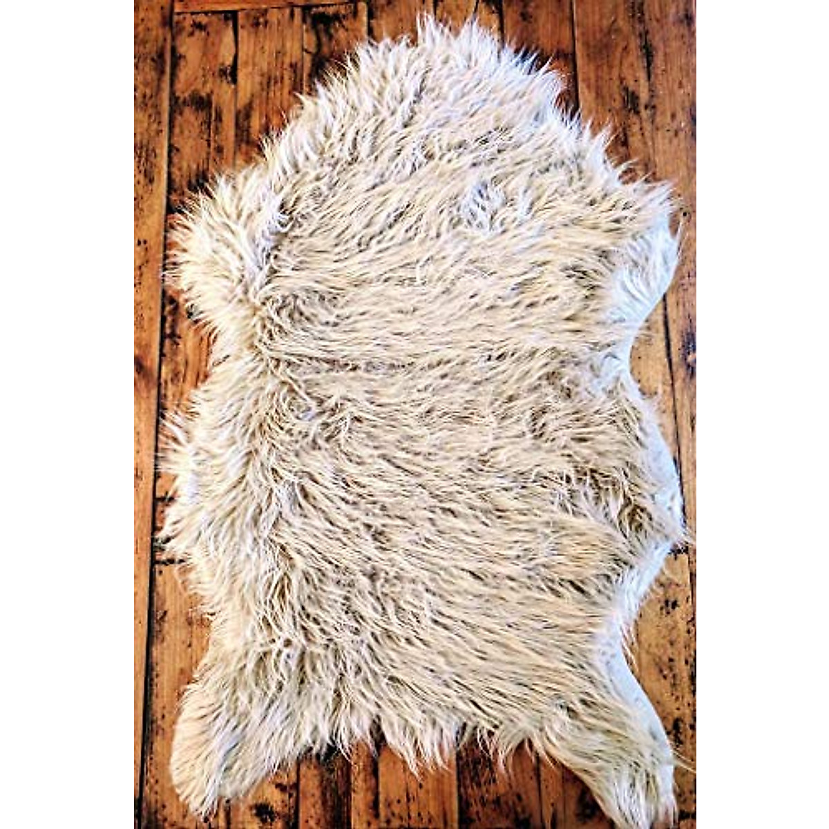 Soft Faux Sheepskin Lamb Fur Chair Cover, Seat Cover, Area Rug, Mat, Baby Blanket, 2 x 3 Feet - Natural (Oatmeal, Beige, Tan,
