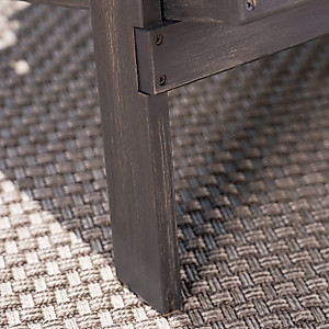 Christopher Knight Home 304632 Nelie Outdoor Acacia Wood Adirondack Chairs (Set of 2), Grey Cushion, Dark Gray, Gray