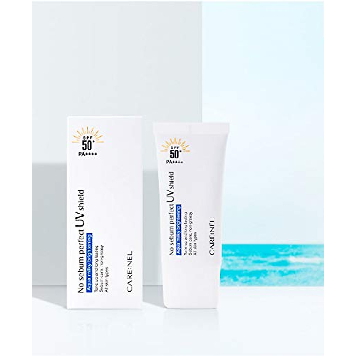 Korean Sunscreen for face Spf 50 Face Lotion - No Sebum Sunblock Waterproof - Korean Skin Care Suncream for Women, Men, Kids and Baby - for Sensitive Skin oily skin - Small Travel Size Body
