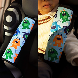 Car Seat Straps Shoulder Pad for Kids, Seat Belt Pad, Seat Belt Cover for Kids, Kids’ Seatbelt Padding, Soft Comfort Seat Belt Cushion, Shoulder Strap Pad, Car Accessories for Boys, One Piece