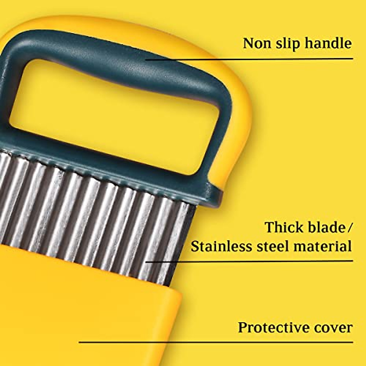 YGDZ Wavy Crinkle Cutter, Stainless Steel Wavy Knife Crinkle Cutting Tool Chopper Cutter for Veggies, Two Pack