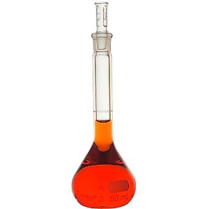 Corning Pyrex® #5640-50, 50mL Class A Volumetric Flasks with Pyrex® Glass Standard Taper Stopper (Single)