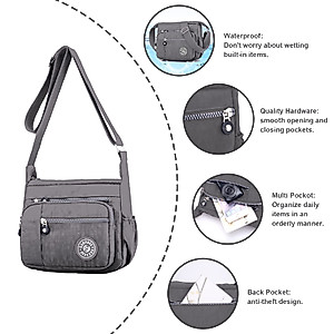 Hoaidon Women's Shoulder Purse Nylon Waterproof Lightweight Pocketbooks Crossbody Handbags