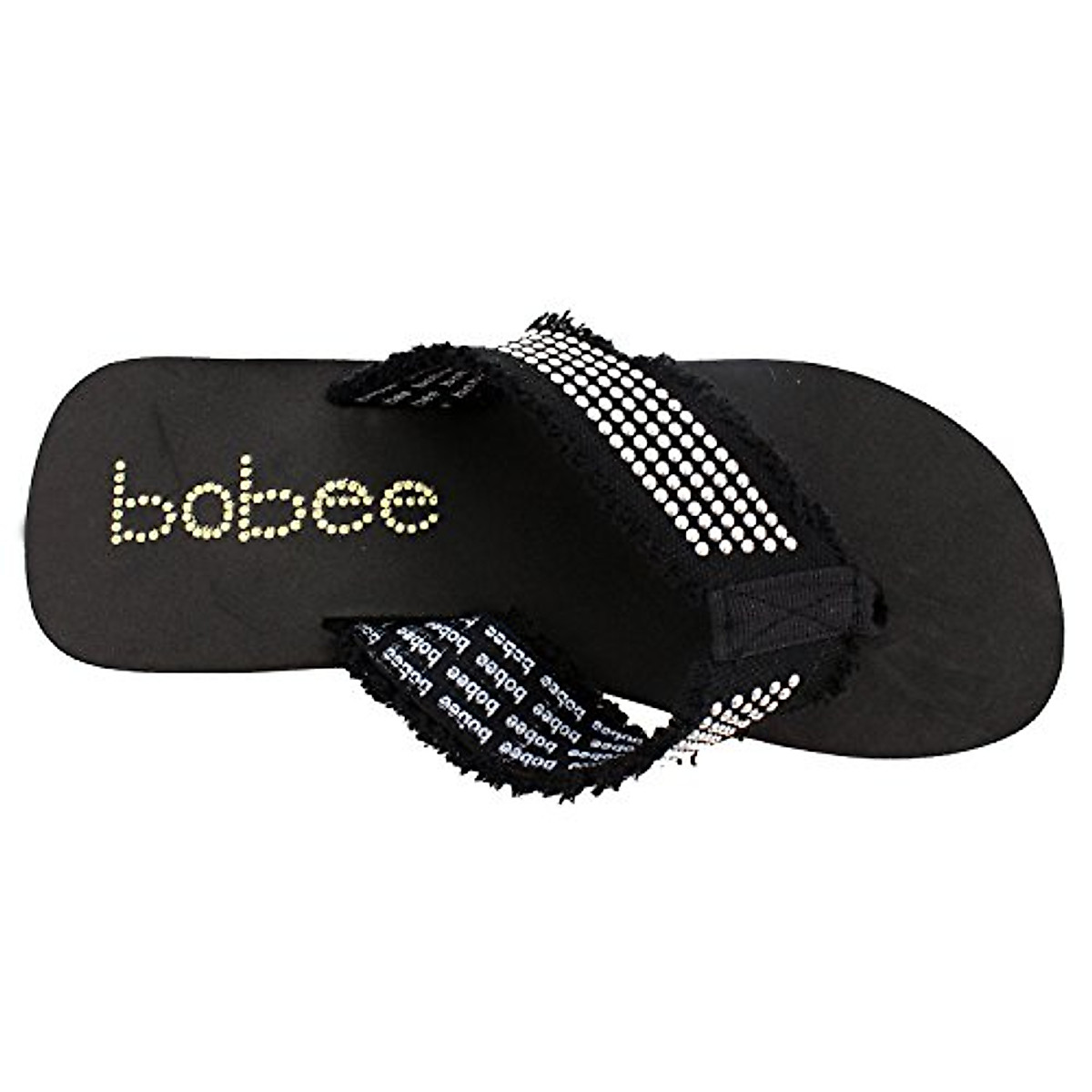 Bobee Women's 2" Platform Beach Thong Sandal Thick Strap Flip Flop Black 8