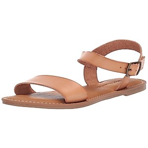 Amazon Essentials Women's Two Strap Buckle Sandal, Natural, 7.5