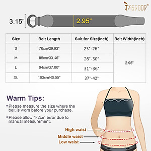 JASGOOD Women Stretchy Wide Waist Belt for Dress Ladies Elastic Belt Hook Buckle (Suit for Size 31-36 Inches,A-Black)