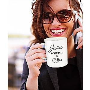 Jesus Football and Coffee Mug - Christian Present for Women, Men, Mom, Dad, Son, Daughter, Husband, Wife, Him, Her - Stocking Stuffer Birthday Present - Inexpensive Gift for Coworkers