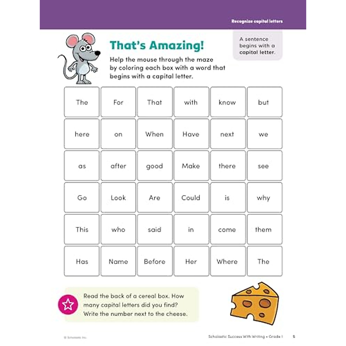 Scholastic Success with Writing Grade 1 Workbook