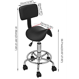 Hydraulic Saddle Salon Stool Massage Chair Tattoo Facial Spa Office Backrest