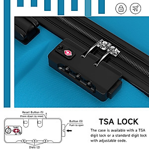 Strenforce Luggage Sets 3 Piece ABS Clearance Luggage Lightweight Suitcase Sets with Spinner Wheels TSA Lock,Lake Blue,3 Piece Set (20/24/28)