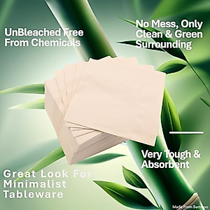 BANANA Inc. - 100% Compostable Napkins for Everyday Dining, Beverages or Cocktail, Eco-Friendly Bamboo Dinner Napkins Disposable Napkins…