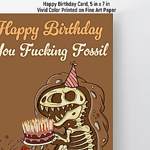 Funny Birthday Card for Women or Men, Birthday Card with Kraft Envelope for Wife Husband Sister Brother Friends bestie … You Fossil Birthday Gift Cards for Her Him 30th 40th 50th 60th 70th 80th Card