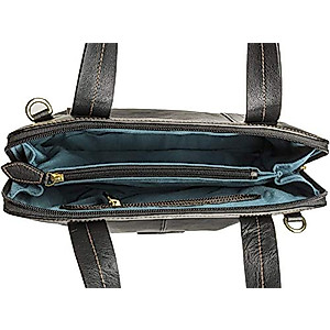 Hidesign Cerys Medium Leather Women's Satchel/Handbag/Shoulder Bag with Detachable & Adjustable Shoulder Strap (L x W x H - 15 x 5.5 x 10 inches), Black