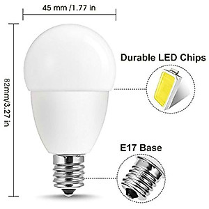 Lxcom Lighting E17 LED Bulb 6W Globe Light Bulbs E17 Intermediate Base 50W Incandescent Bulb Equivalent G14 LED Bulbs Warm White 3000K 600LM for Home Office Restaurant, 4 Pack