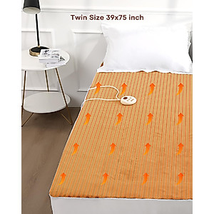Heated Mattress Pad Twin Size Comfort Coral Fleece 10 Heating Levels & Auto Shut Off, Electric Bed Warmer Pad with Controllers, Up to 15" Deep Pocket, Machine Washable