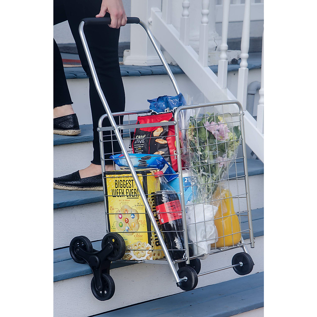 Helping Hand FQ39905 Stair Climber Folding Cart with Wheels and Handle