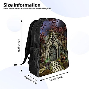 OPSREY Gothic Fairy Garden Print Laptop Backpack Bag Lightweight Large Capacity Casual Travel Daypack For Men Women