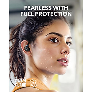 Soundcore Sport X20 by Anker, True-Wireless Workout Earbuds, Rotatable and Extendable Ear Hooks, Noise Cancelling, Deep Bass, IP68 Waterproof, Sweatproof, Dustproof, 48H Play, for Gym(Renewed)