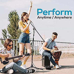 PYLE Dynamic Microphone and Tripod Stand Arm Mic Length 7.48'' Inch w/Acoustic Pop Filter-Includes 15' ft XLR Cable, Black (PMKSM20)