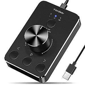 Vaydeer Volume Control Knob with One-Click Mute Function and 3 Volume Control Modes, USB Volume Knob Multimedia Controller for Win 7/8/10/Mac, Gift for Loved Ones