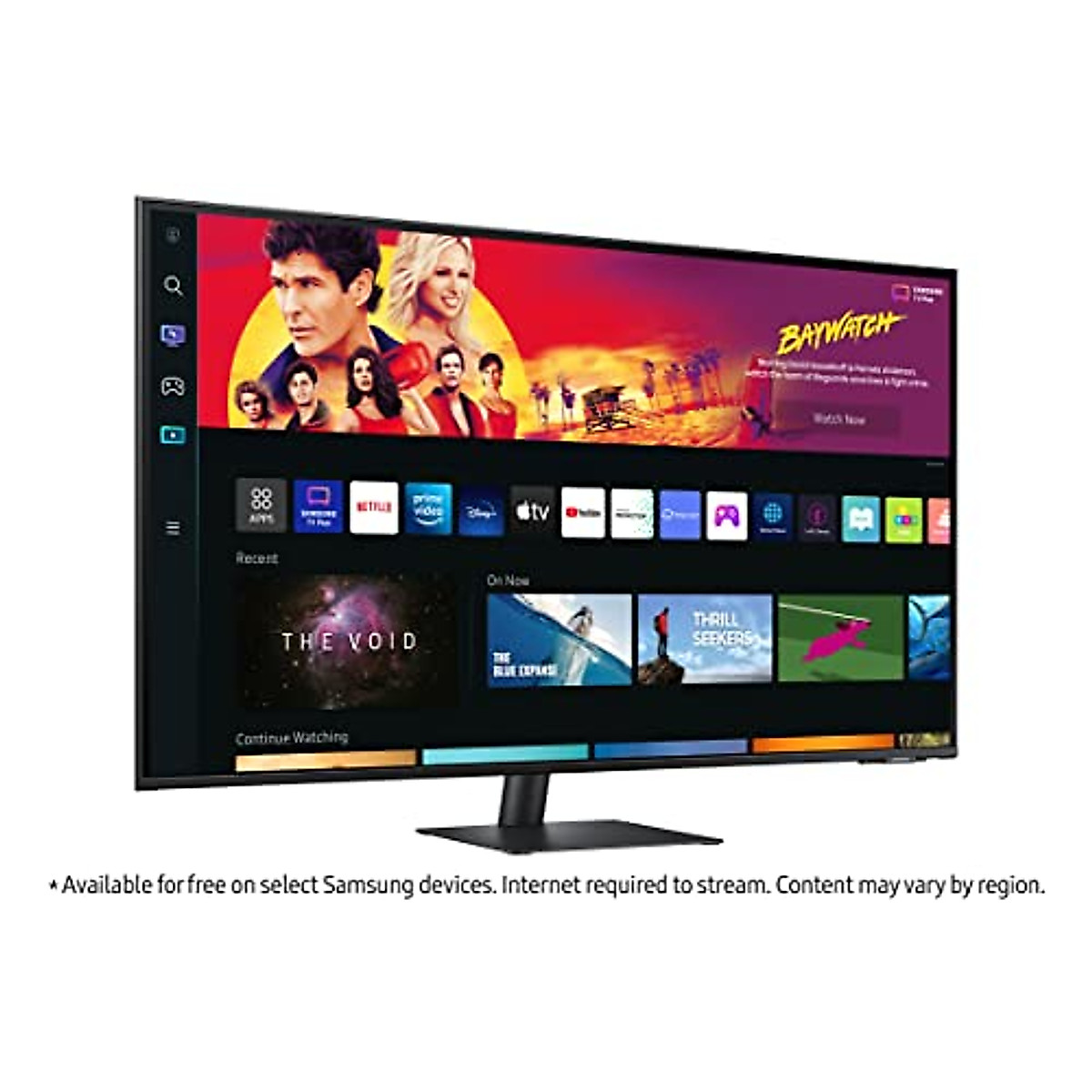 SAMSUNG 43" M70B Series 4K UHD USB-C Smart Monitor & Streaming TV, 4ms, 60Hz, HDR10, Wireless Display, Gaming and IoT Hubs, Alexa Built-in, 2022, LS43BM702UNXZA, Black