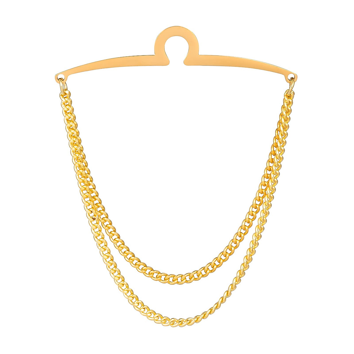 Danny shi Men's Silver Golden Tie Chain Set, Gift Boxed (Silver Golden)