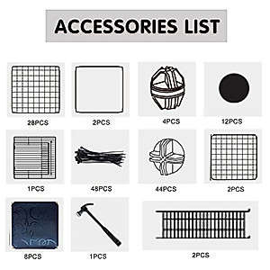 IKARE Cat Cage DIY Indoor Pet Home Small Animal House Detachable Playpen with 3 Doors 3 Tiers for Kitten Puppy Bunny Exercise. (Black，27.6 x 27.6 x 41.3Inch)