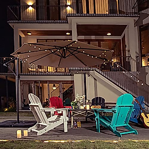 MUCHENGHY Folding Adirondack Chairs, Patio Chairs, Fire Pit Chairs, Outdoor Chairs, Plastic Adirondack Chairs, Lawn Chairs Weather Resistant with Cup Holder for Deck, Backyard, Garden(Black)