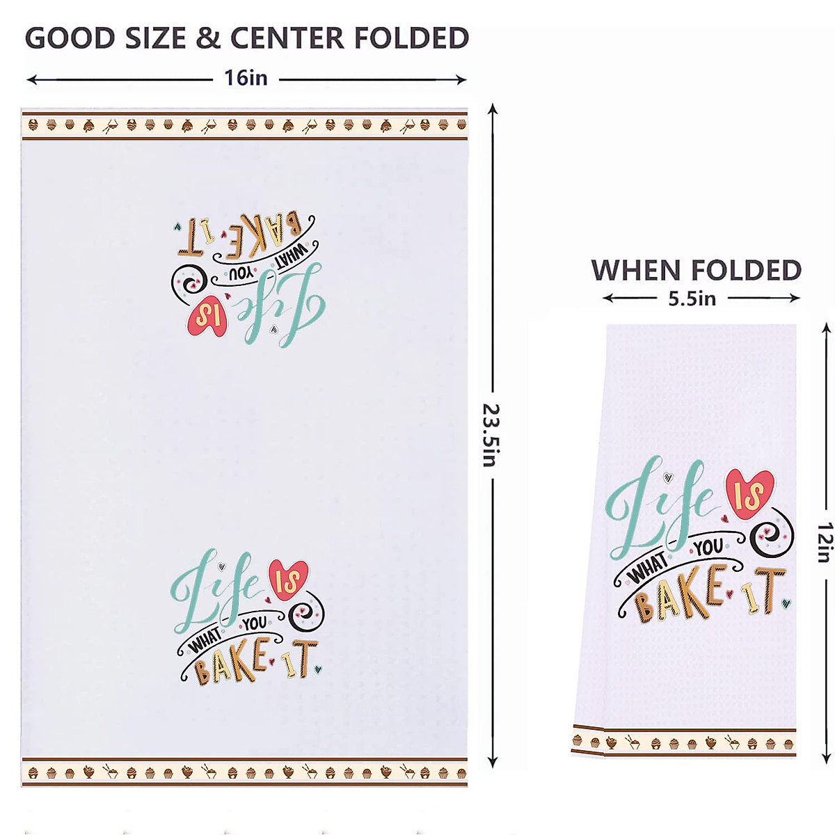 LXOMILL Funny Kitchen Towels, Baking Gifts for Women, Baker Gift, Funny Baking Cooking Towels, Baking Funny Dish Towels