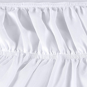 Utopia Bedding Full Elastic Bed Ruffle - Easy Wrap Around Ruffle - Microfiber Bed Skirt with Adjustable Elastic Belt 16 Inch Tailored Drop - Hotel Quality Bedskirt, Fade Resistant (Full, White)