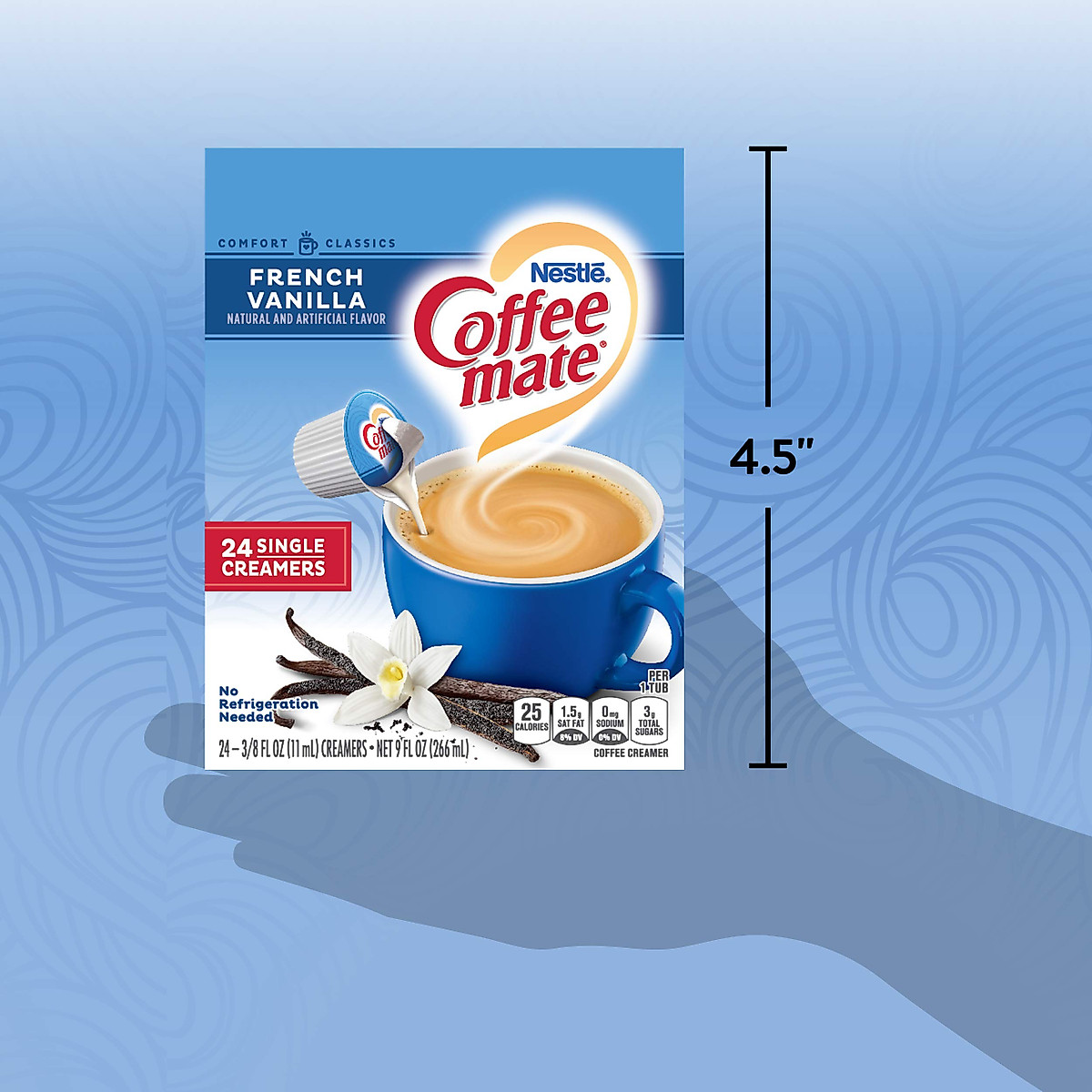 Nestle Coffee Mate Coffee Creamer Liquid Singles, French Vanilla, 24 Count (Pack of 4)