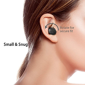 Avantree Mini True Wireless Earbuds for Small Ears Canals, Sport Bluetooth 5.0 Earphones with Volume Track Control & Mic, Clear Sound, Charging Case, 28H Playtime - TWS110
