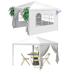 HomGarden 10'x10' Outdoor Canopy Tent Patio Camping Gazebo Storage Shelter Pavilion Cater Party Wedding BBQ Events Tent w/Removable Sidewalls