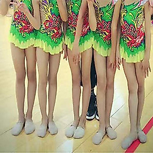 MIKIBANA Elastics Material Design Rhythmic Gymnastics Knitted Soft Shoes,Ballet Dance Half Socks Shoes Skin Color (X-Small)