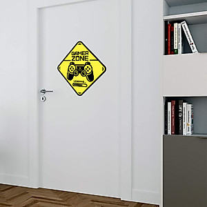Gamer Zone door sign sticker wall art bedroom boys room gaming decor wallpaper decal stickers boy game vinyl decoration baby kid accessories bedroom kids decals video game loading removable controller