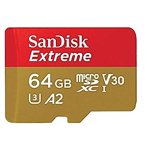 SanDisk 64GB Micro SDXC Extreme Memory Card (2 Pack) Works with GoPro Hero 8 Black, GoPro Max 360 Action Cam U3 V30 4K Class 10 (SDSQXA2-064G-GN6MN) Bundle with 1 Everything But Stromboli Card Reader
