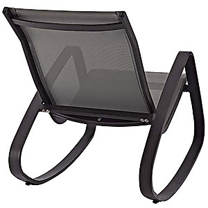 Modway Traveler Outdoor Patio Aluminum Mesh Rocking Sling Lawn Chair Glider in Black Black
