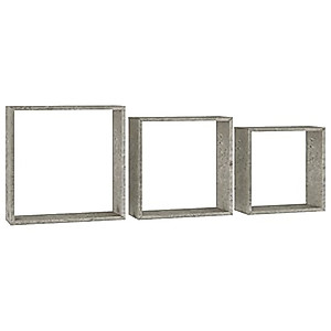 Penau Wall Cube Shelves 3 pcs Concrete Gray Organize with Style Wall Shelves Versatile Wall Shelves