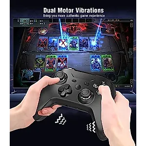 DOBE 𝙎𝙩𝙚𝙖𝙢 𝘾𝙤𝙣𝙩𝙧𝙤𝙡𝙡𝙚𝙧, Wireless Gaming Controller for Steam/Steam Deck/PC Windows/PS3, PC Gamepad with Adjustable Dual Vibration & Headphone Jack (Battery Required)