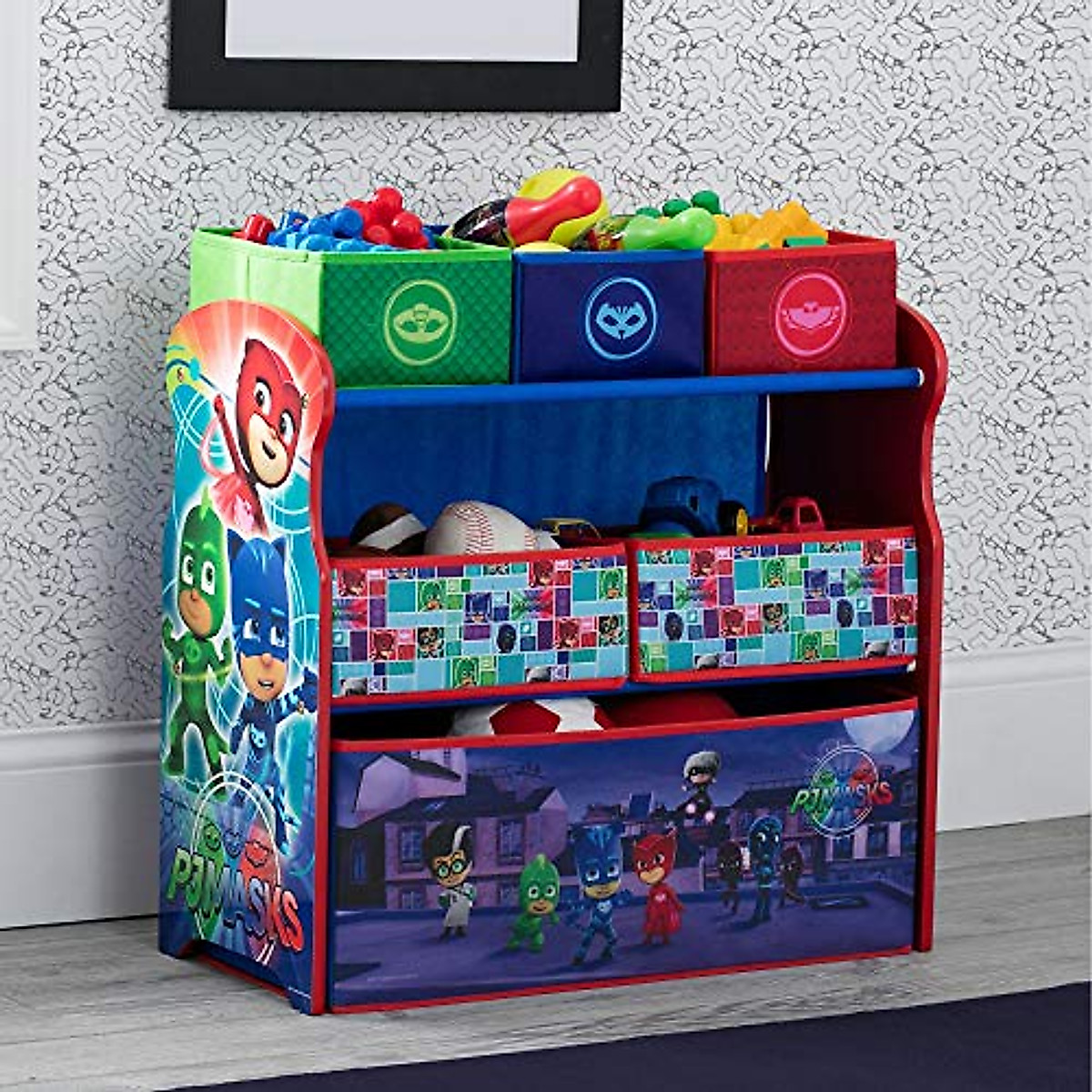 Delta Children 6 Bin Design and Store Toy Organizer - Greenguard Gold Certified,PJ Masks