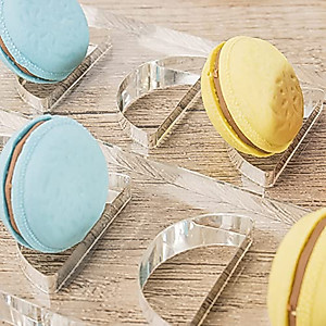 2 Pcs Clear Acrylic Macaron Cake Stand Pick Cookies Display Tray Cake Stand Dessert Display Stand for Wedding Baby Shower Birthday Party Candy Decorative(Capacity:6 & 10)