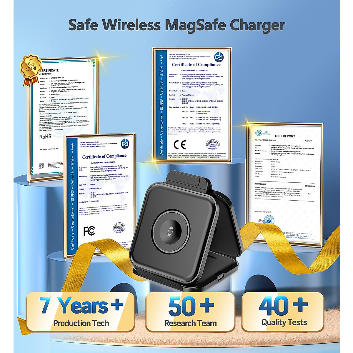 3 in 1 Charging Station for Apple Devices 20W Foldable Mag-Safe Charger for Travel Wireless Charger Pad for iPhone 15 14 13 12 Pro/Pro Max/Plus/Mini AirPods 2/3/Pro iWatch Ultra/8/7/SE/6/5/4/3/2