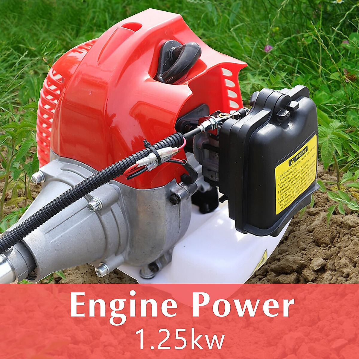 Handheld Tiller Cultivator, 42.7CC 2 Stroke Gas Powered Yard Garden Farm Tilling Tool,Mini Weeding Tilling Tool Gas Powered Engine