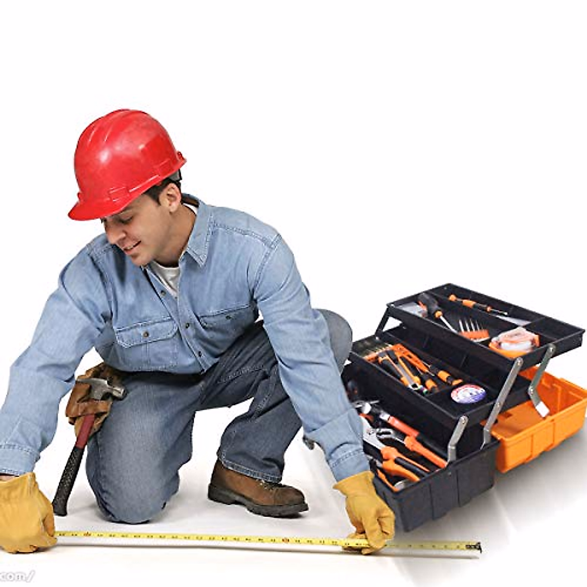 WEWLINE 17-Inch Tool Box Organizer 3-Layer Multiplication Plastic Storage Toolbox with Portable Handle Perfect for Home Office Car Trunk