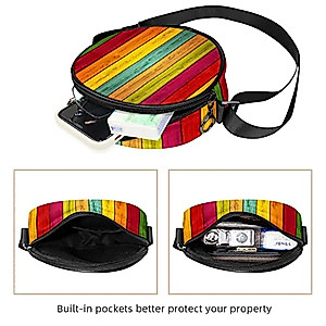 NigelMu Crossbody Bags for Women,retro colorful wood pattern,Travel Bag Purses and Handbags Shoulder Bag Messenger Bag