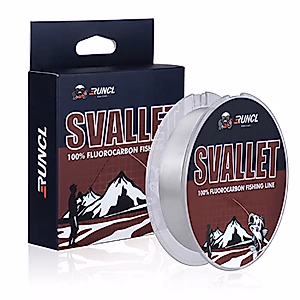 RUNCL 100% Fluorocarbon Fishing Line, 50Yds 2-80LB, High Sensitivity, Abrasion Resistance, Invisible Underwater, Sinks Faster, for Freshwater, Saltwater, Ice Fishing