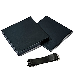 RUSPEPA Medium Birthday Gift Box with Lids, Ribbon and Tissue Paper, Collapsible Gift Box - 1 Pcs, 10x10x10 Inches, Black