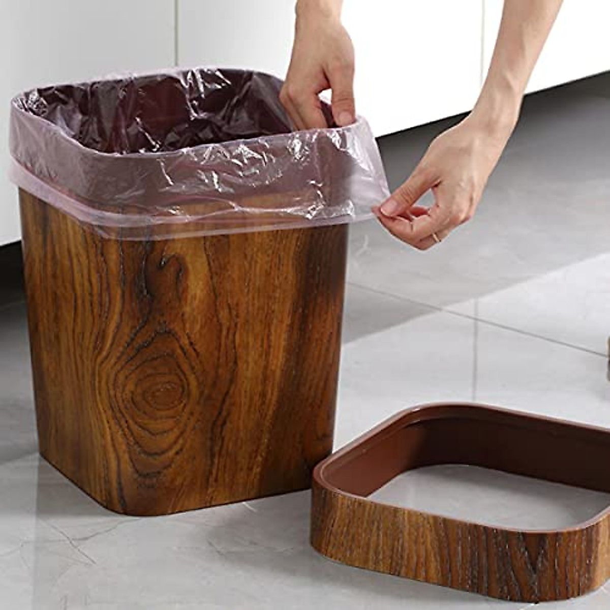 STOBAZA 1pc Dorm Bedroom for Bin Practical Counter Bathrooms Rooms Marble Home Farmhouse Pail Rubbish Siimulation Can: Basket Fashion Grain Modern Pattern Wastebasket, Xcm