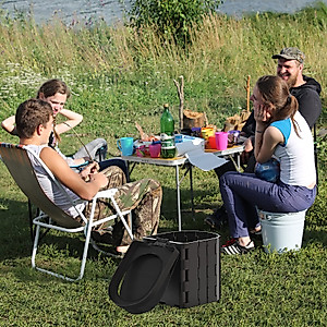 Teencci Portable Toilet for Camping, Portable Folding Camping Toilet with Lid, Portable Toilet for Adults, Outdoor Travel Toilet for Hiking, Camping, Boat, Car, Fishing, Beach